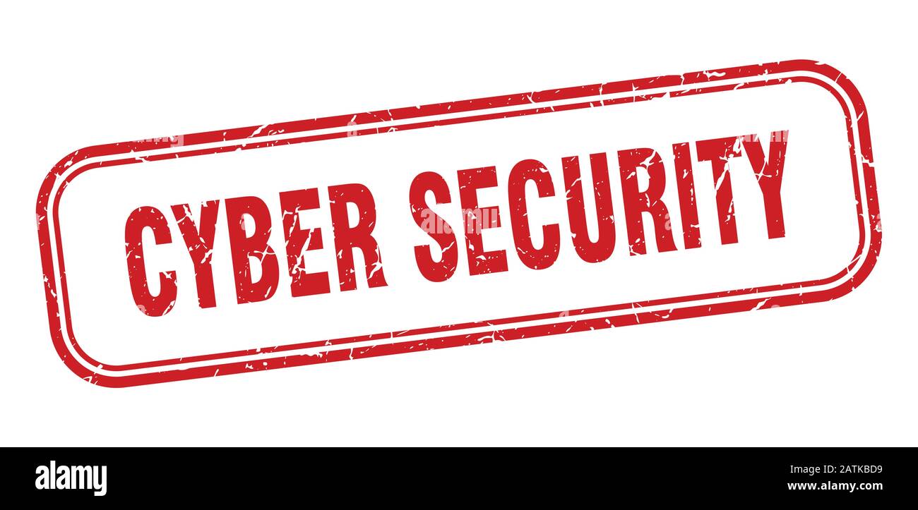 cyber security stamp. cyber security square grunge red sign. cyber ...