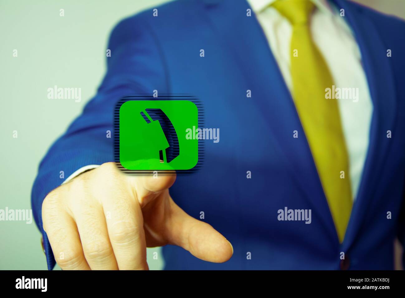 Pressing phone button icon hi-res stock photography and images - Alamy