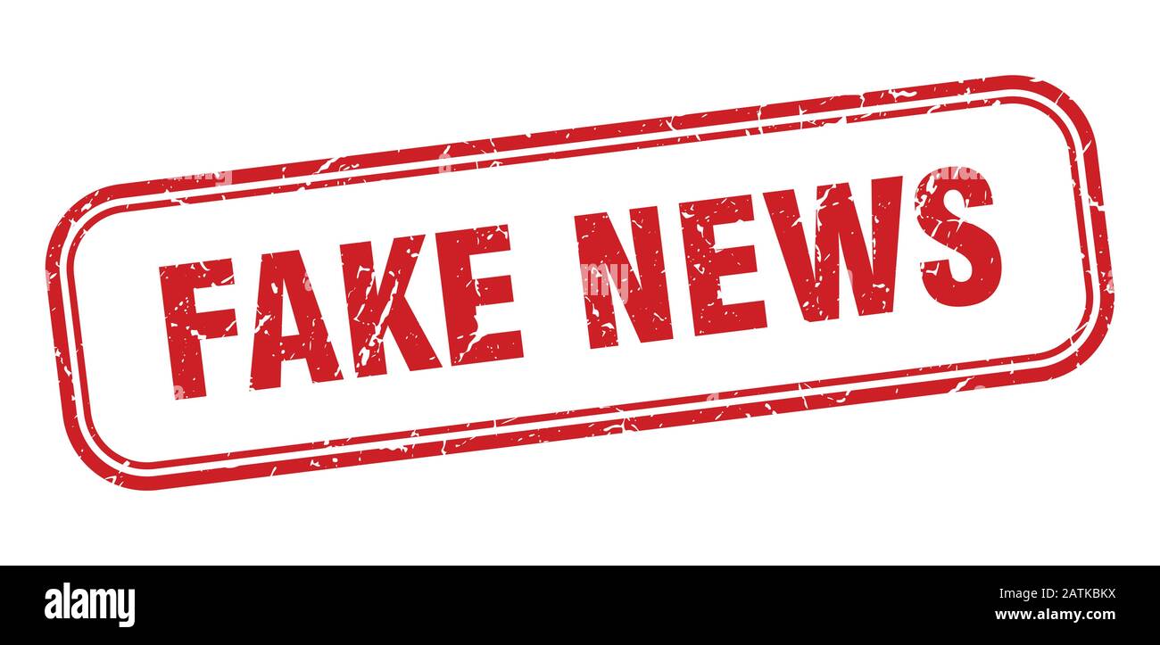 fake news stamp. fake news square grunge red sign. fake news tag Stock ...