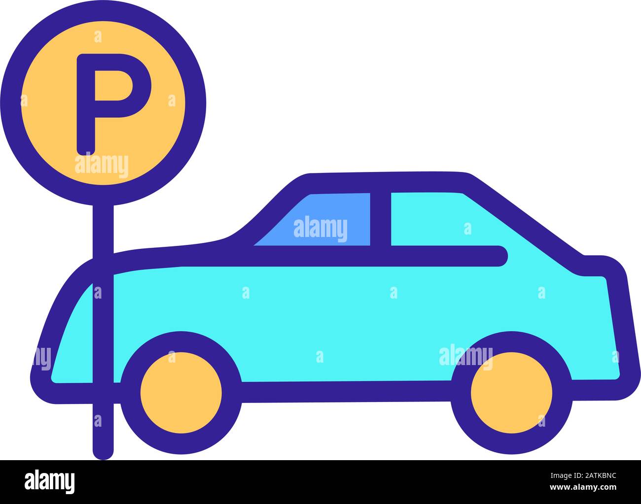 Parking space icon vector. Isolated contour symbol illustration Stock ...