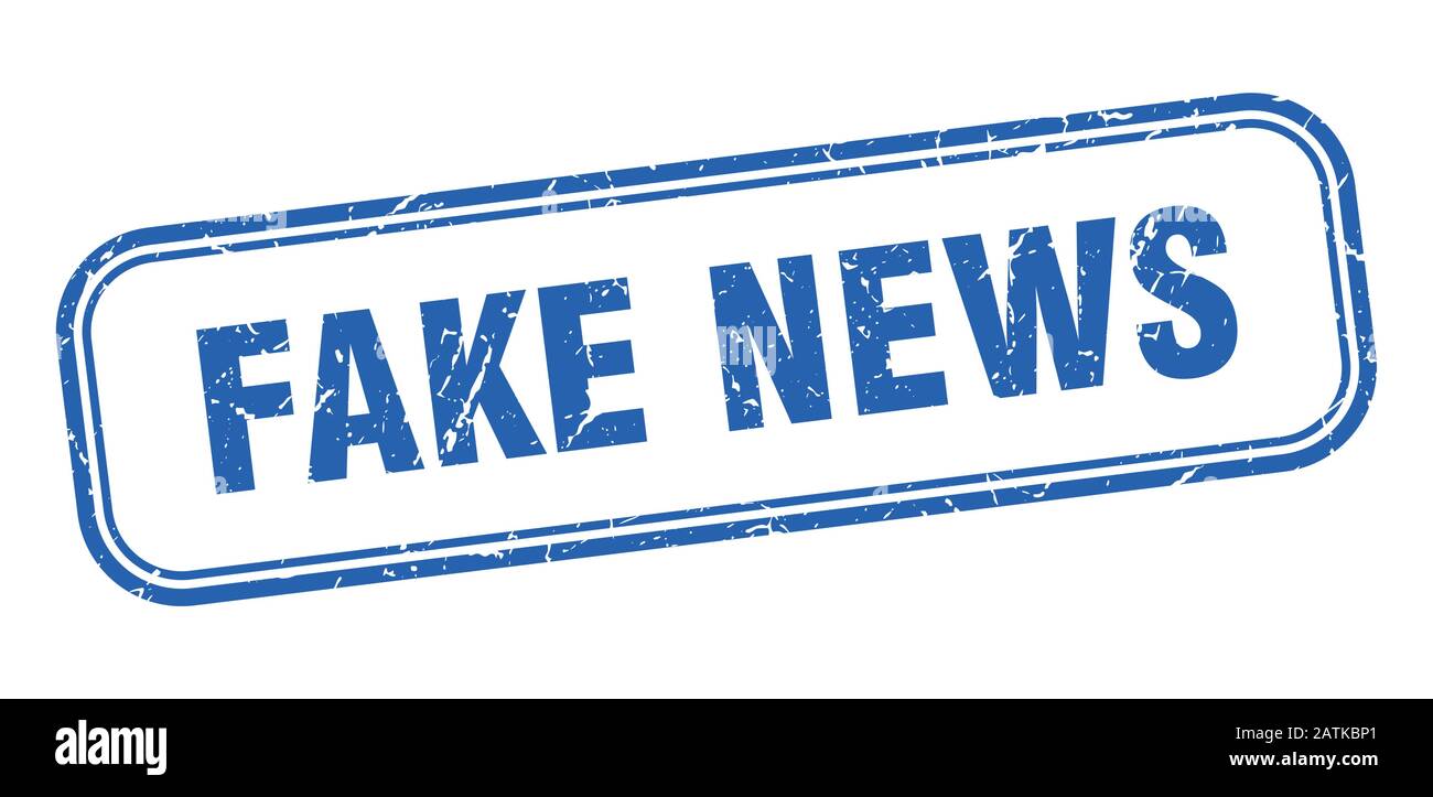 fake news stamp. fake news square grunge blue sign. fake news tag Stock ...