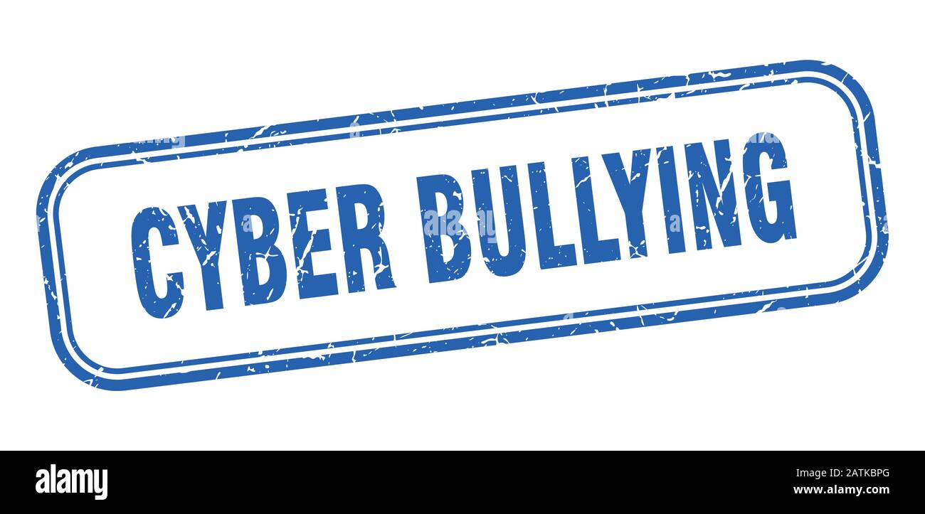 cyber bullying stamp. cyber bullying square grunge blue sign. cyber ...