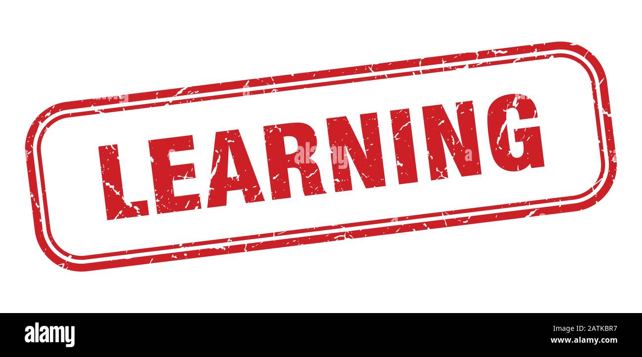 learning stamp. learning square grunge red sign. learning tag Stock ...