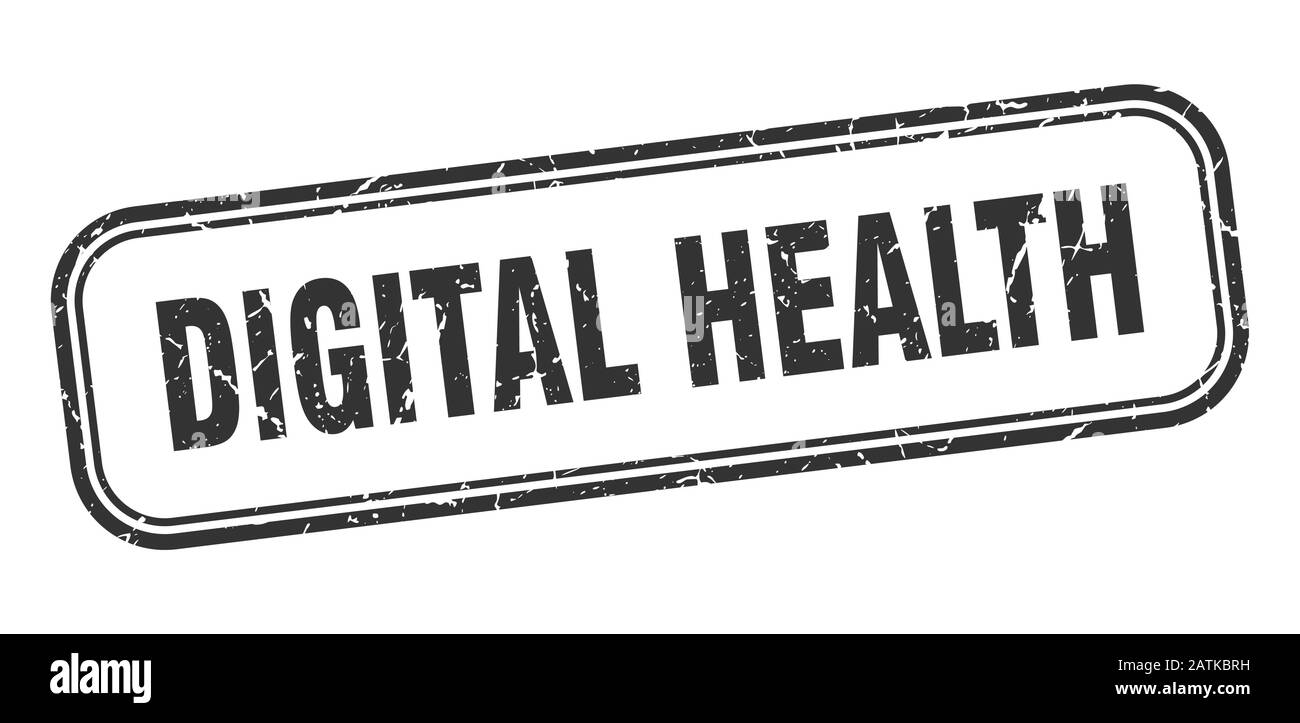 digital health stamp. digital health square grunge black sign. digital ...
