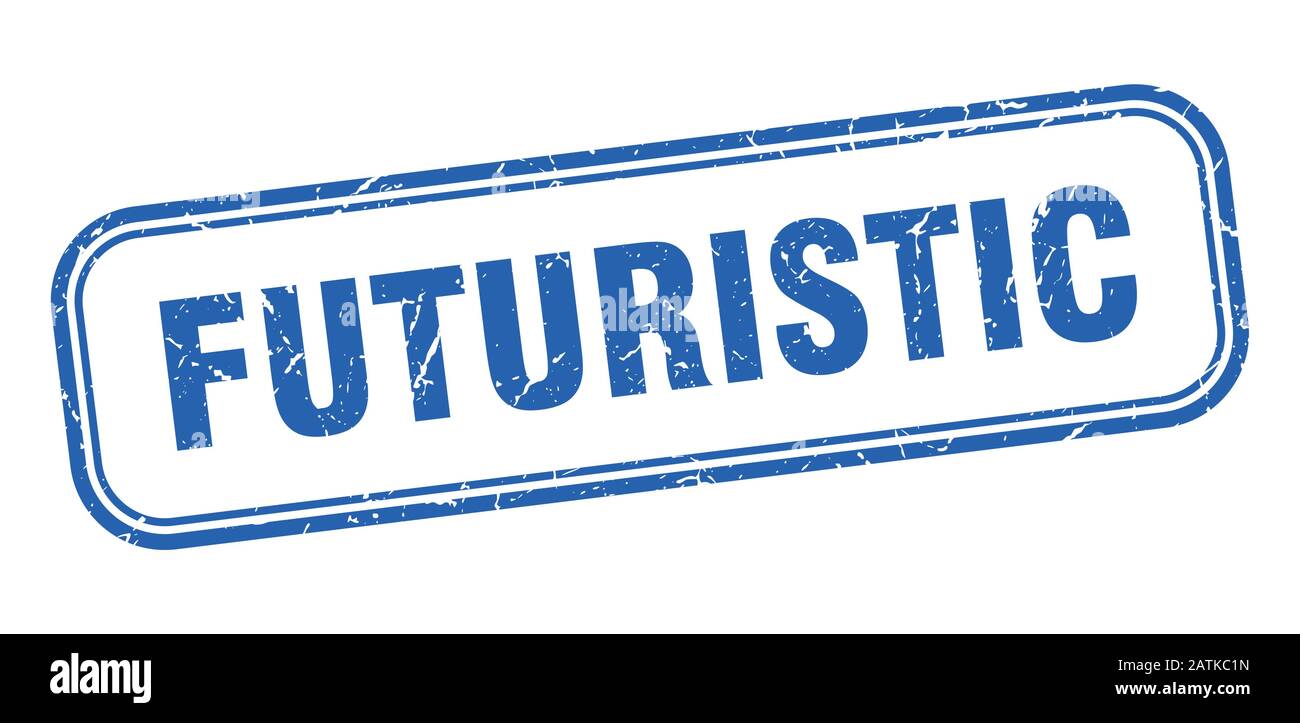 futuristic stamp. futuristic square grunge blue sign. futuristic tag ...