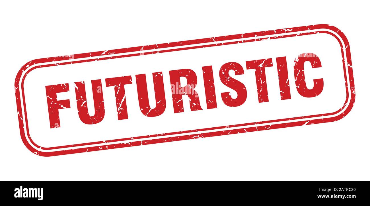 futuristic stamp. futuristic square grunge red sign. futuristic tag ...