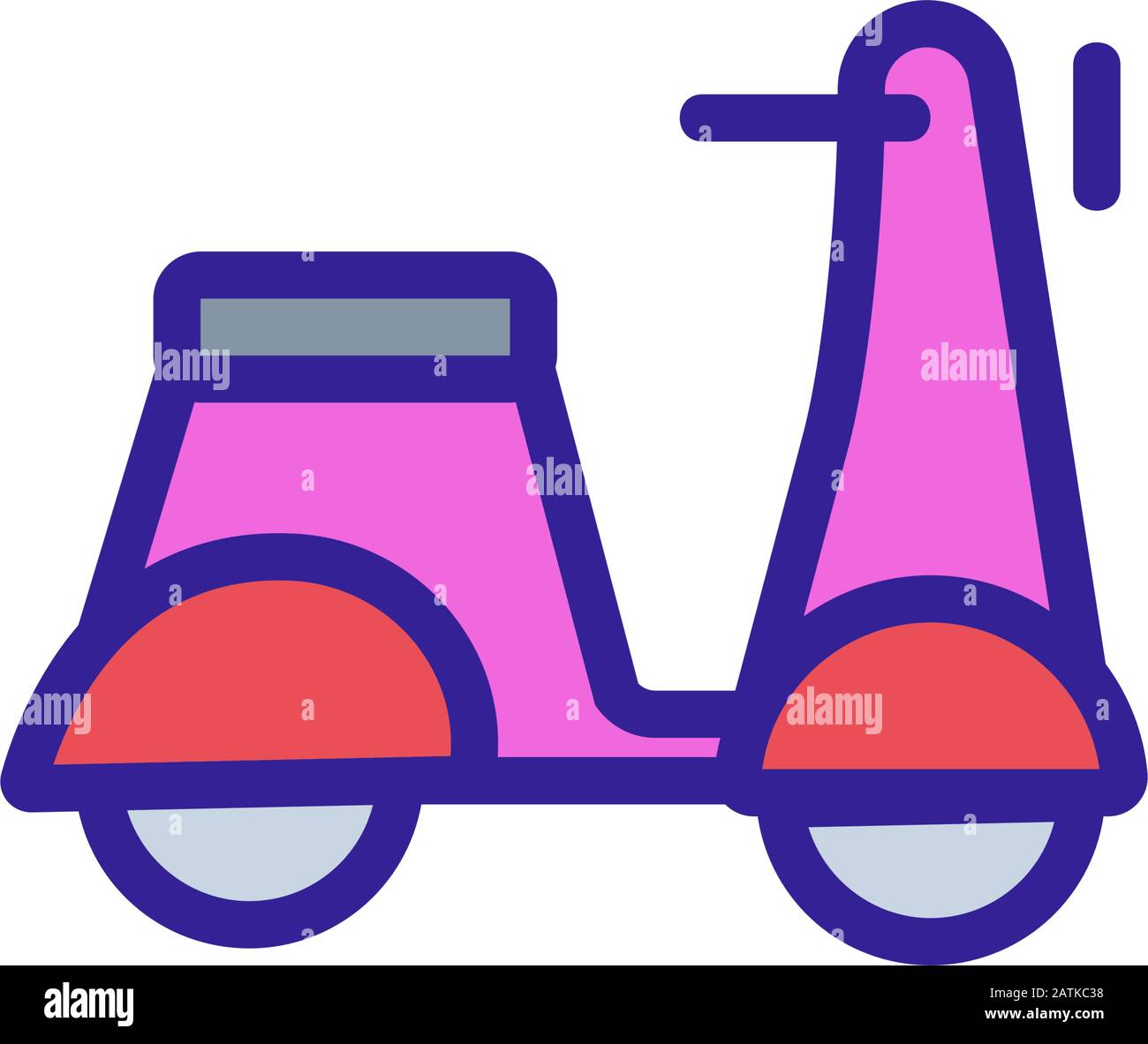 moped icon vector. Isolated contour symbol illustration Stock Vector ...