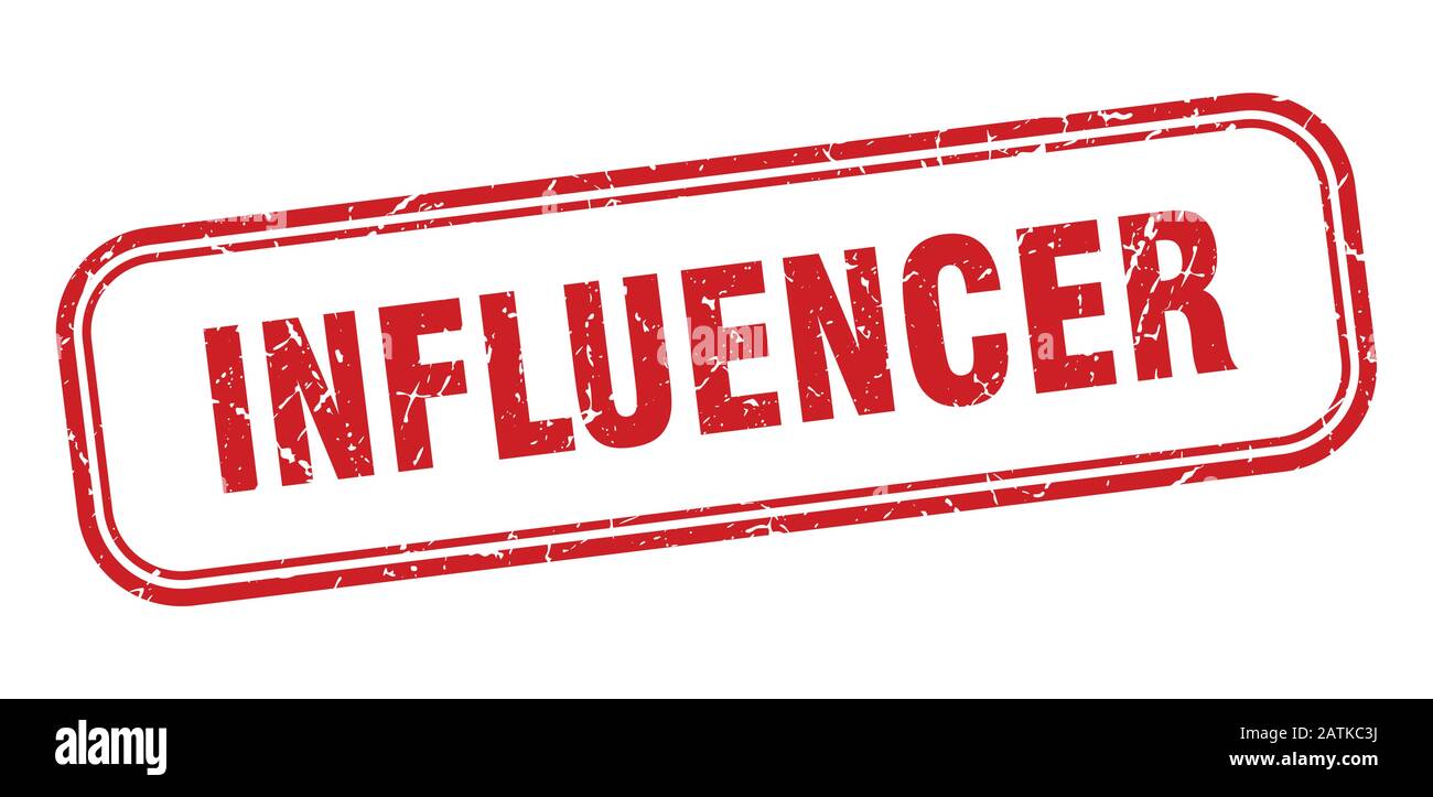 influencer stamp. influencer square grunge red sign. influencer tag ...