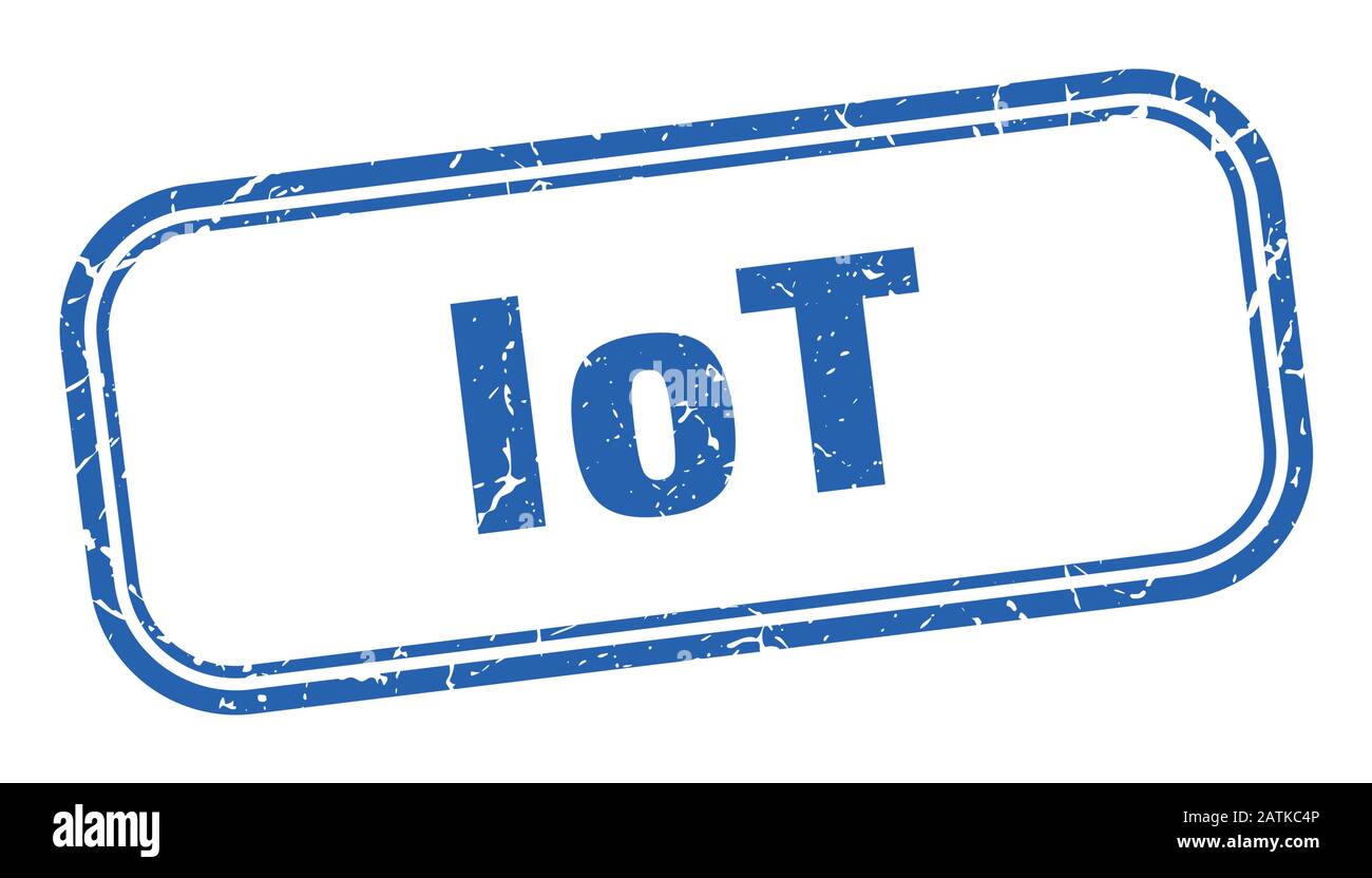 iot stamp. iot square grunge blue sign. iot tag Stock Vector Image ...