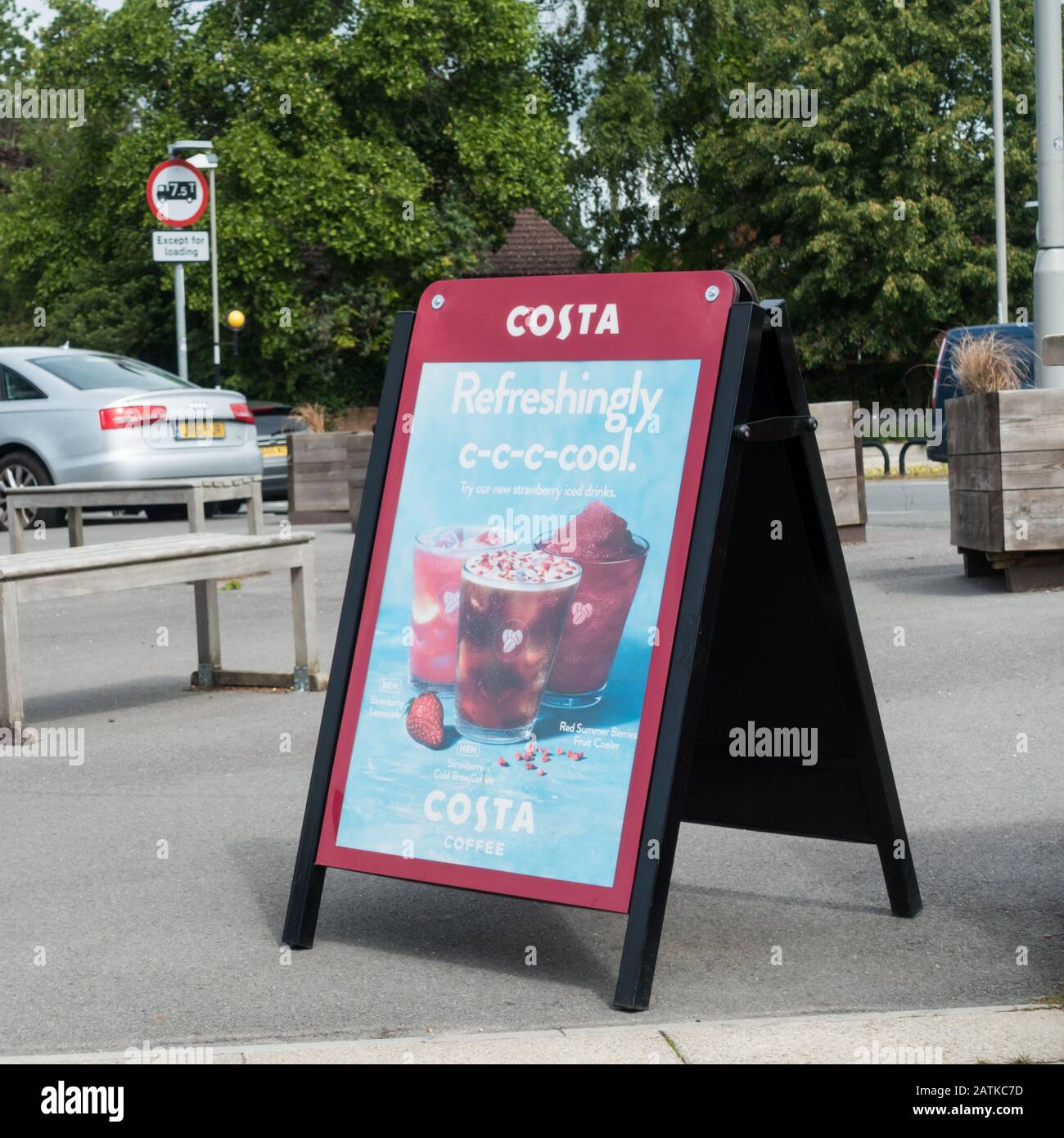 Advertising board for Costa Coffee cool drinks Stock Photo - Alamy
