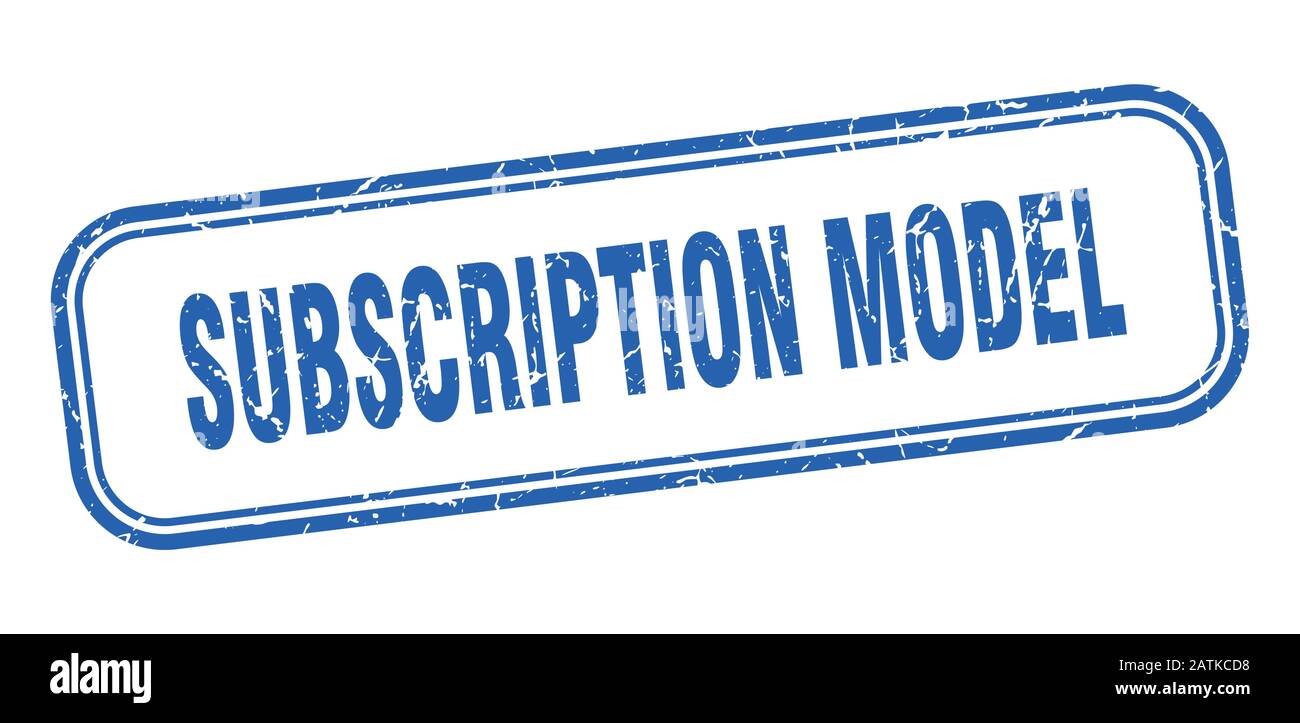 subscription model stamp. subscription model square grunge blue sign ...