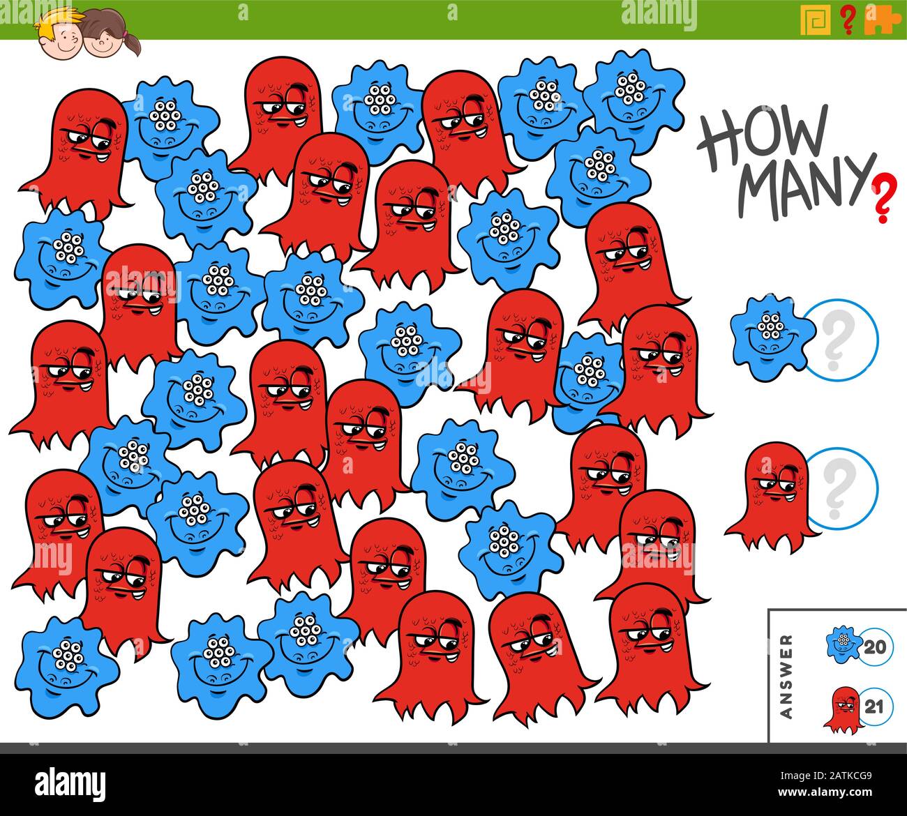 Illustration of Educational Counting Task for Children with Funny ...