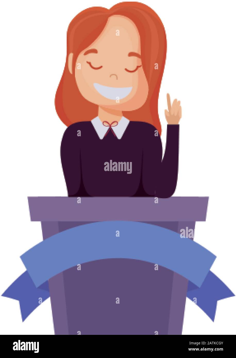 Woman cartoon on podium design, Usa happy presidents day elections ...