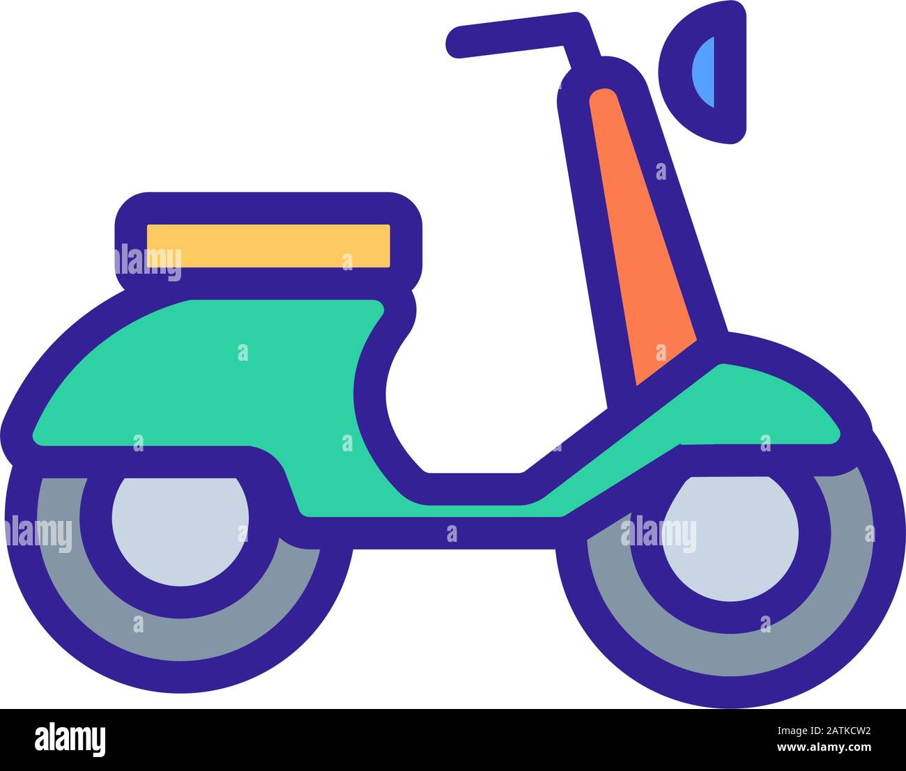 moped icon vector. Isolated contour symbol illustration Stock Vector ...