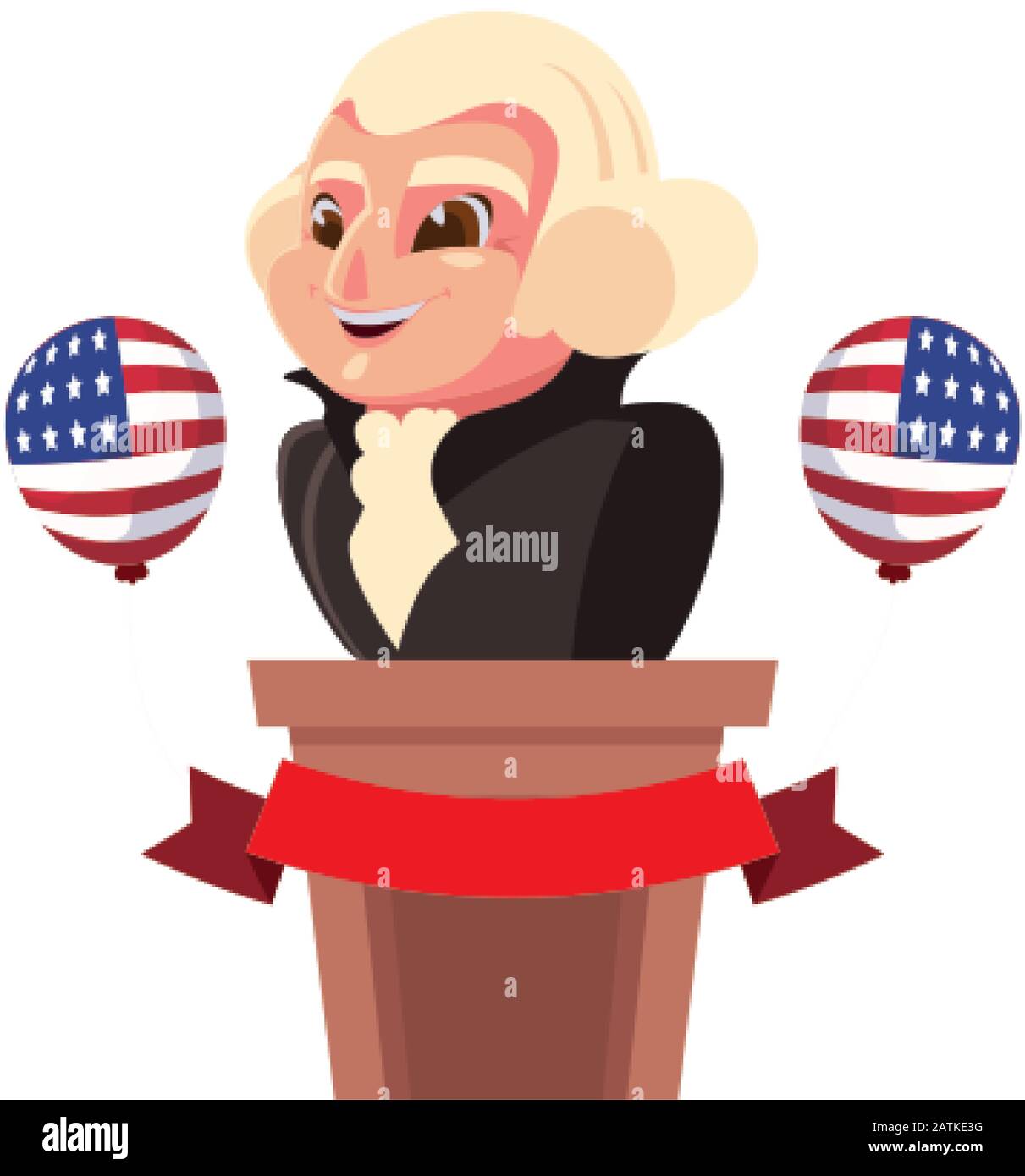 Man cartoon on podium design, Usa happy presidents day elections united ...
