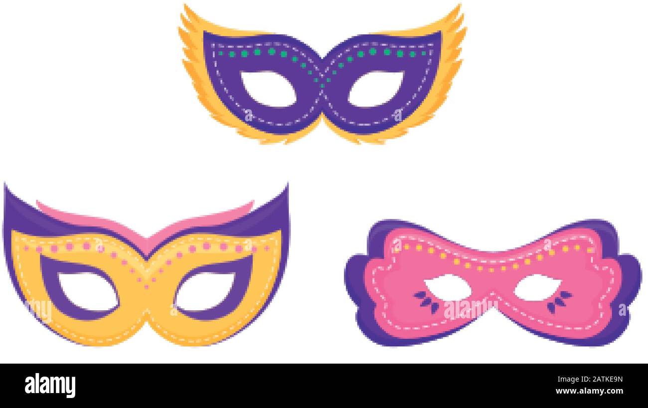 Mardi gras masks design, Party carnival decoration celebration festival ...