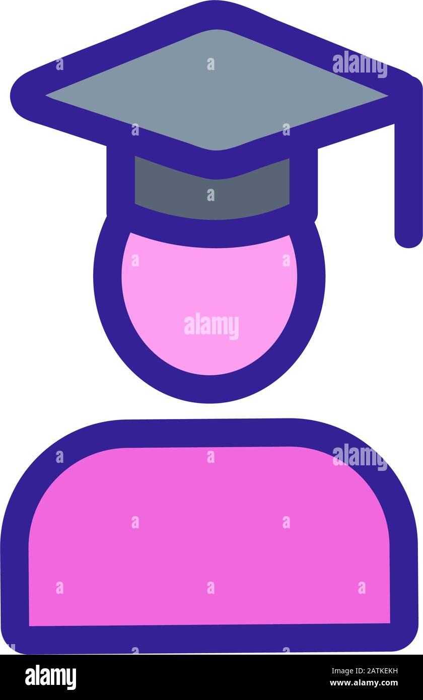 graduate college icon vector. Isolated contour symbol illustration ...