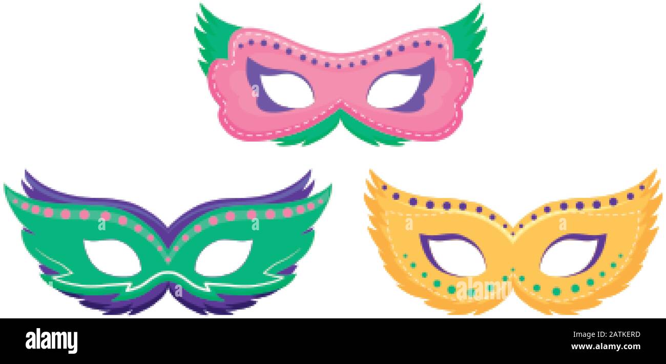Mardi gras masks design, Party carnival decoration celebration festival ...