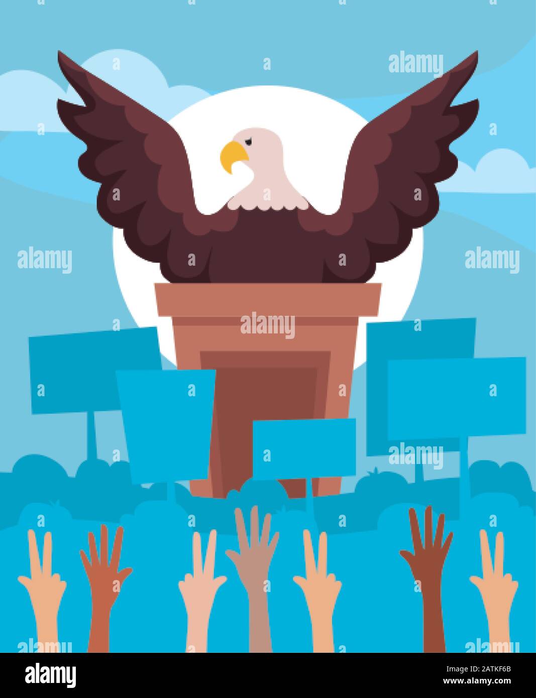 Eagle on podium design, Usa happy presidents day elections united ...