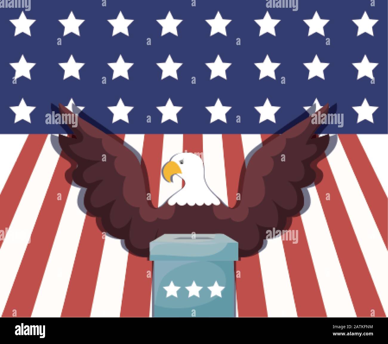 Eagle and vote box design, Usa happy presidents day elections united ...