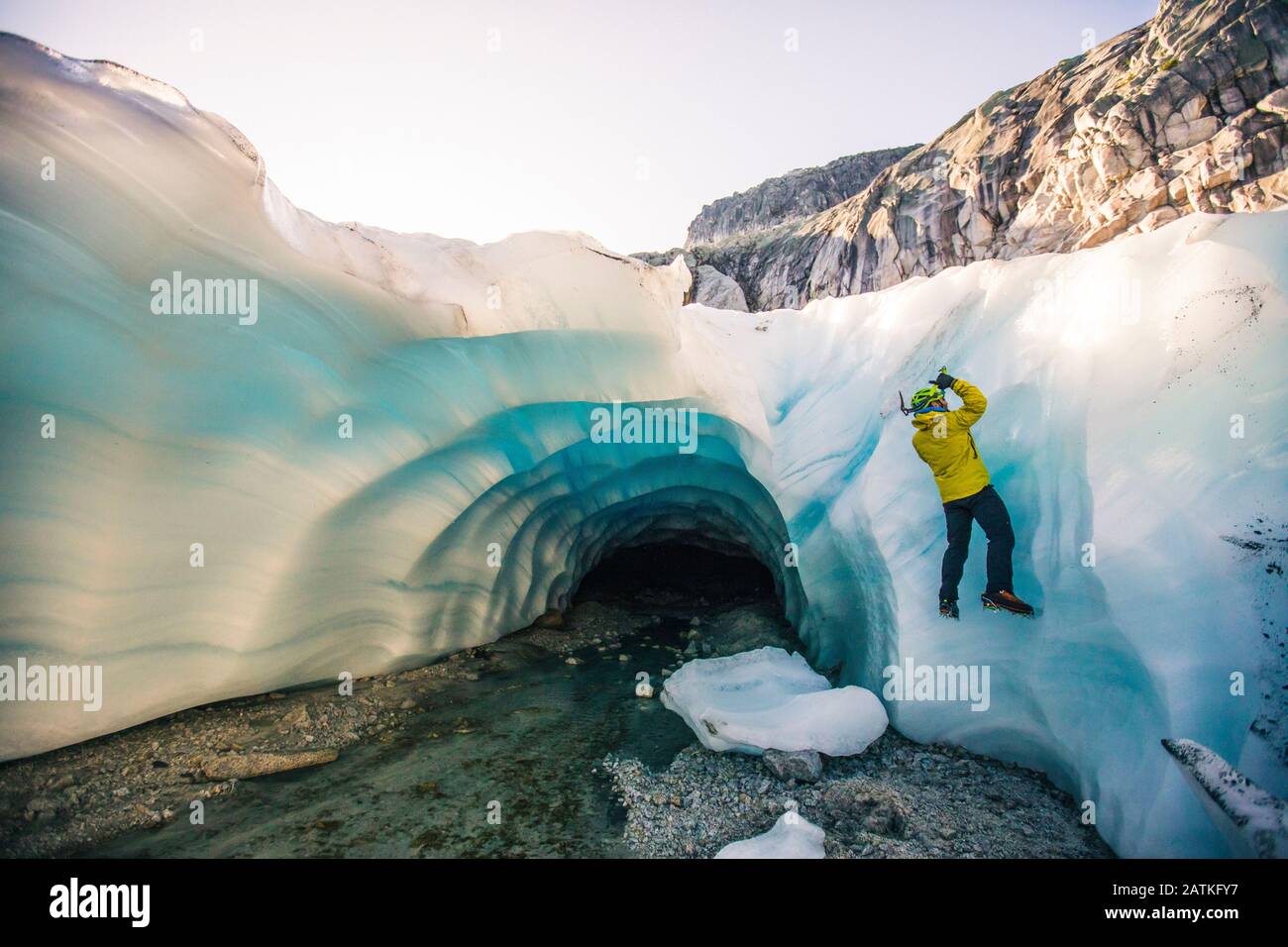 Ice caving man hi-res stock photography and images - Alamy