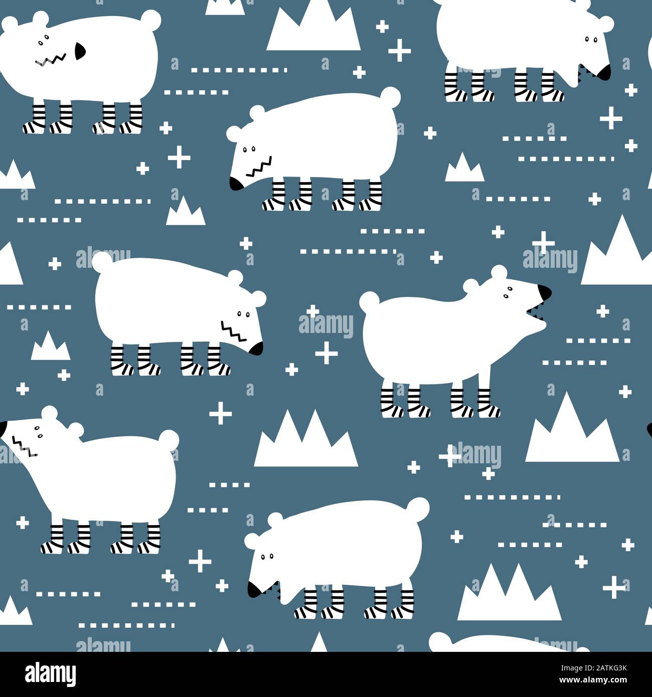 Seamless pattern with cute polar bears. Creative baby texture. Great ...