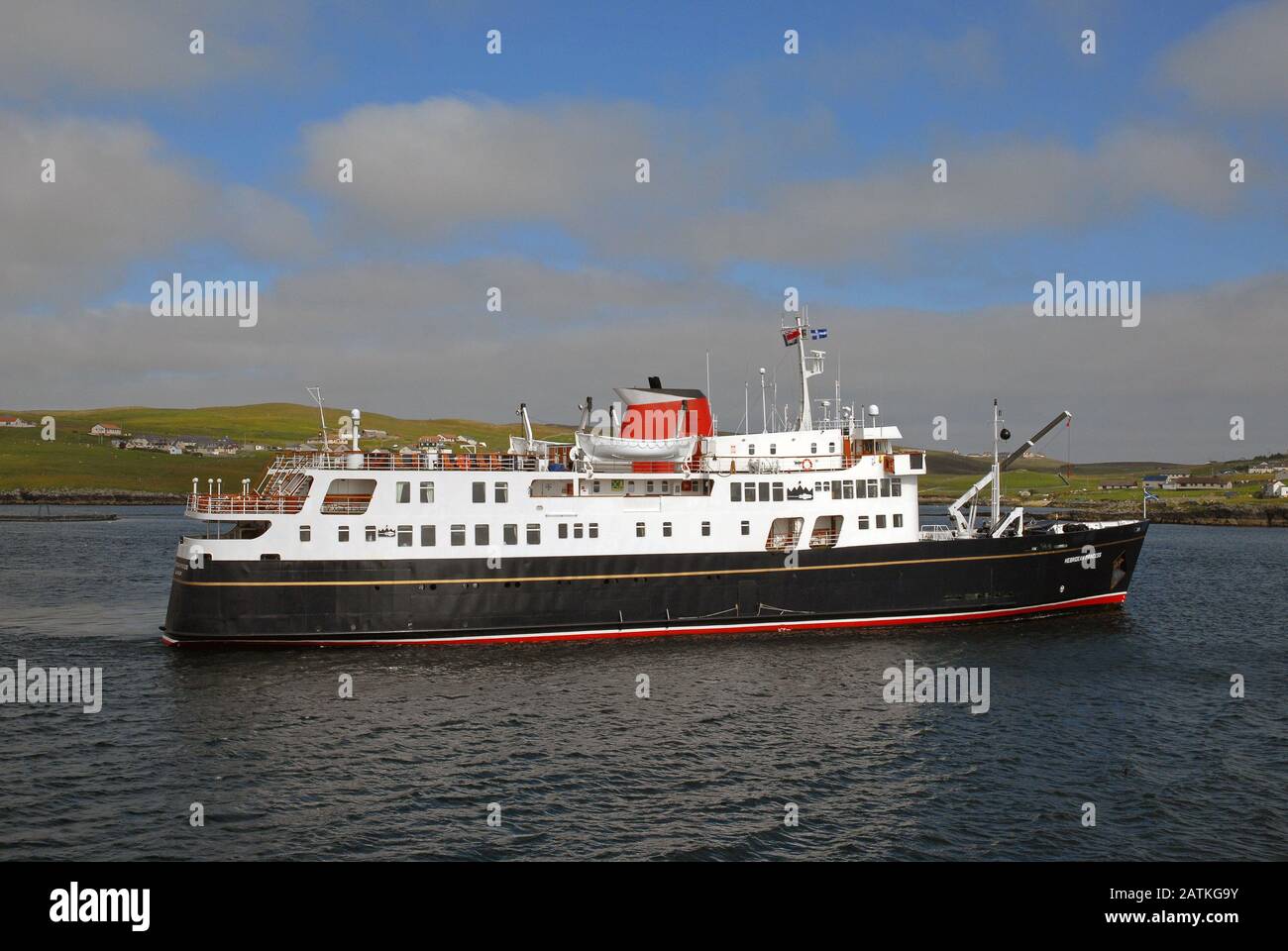 HEBRIDEAN PRINCESS at anchor off SYMBISTER HARBOUR, WHALSAY, SHETLAND ...