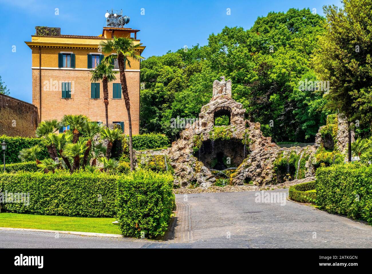 Rome, Vatican City / Italy - 2019/06/15: Eagle Fountain - Fontana dell ...