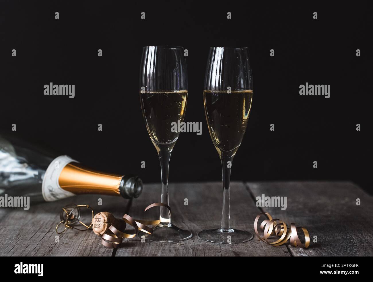 Empty bottle of champagne hi-res stock photography and images - Alamy