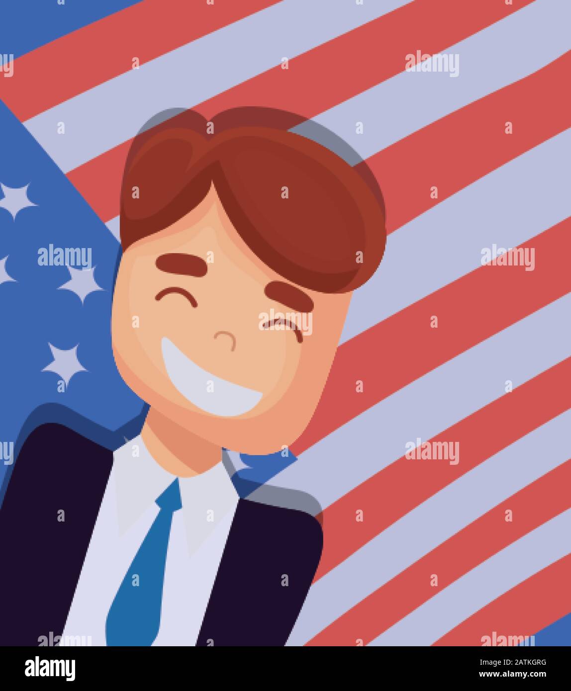 Man cartoon and flag design, Usa happy presidents day elections united ...