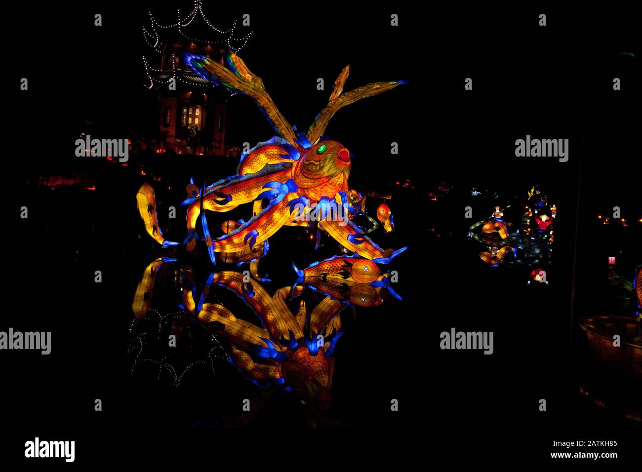 Gardens of Light show - Chinese tale of He Luo Yu, mythical fish Stock ...