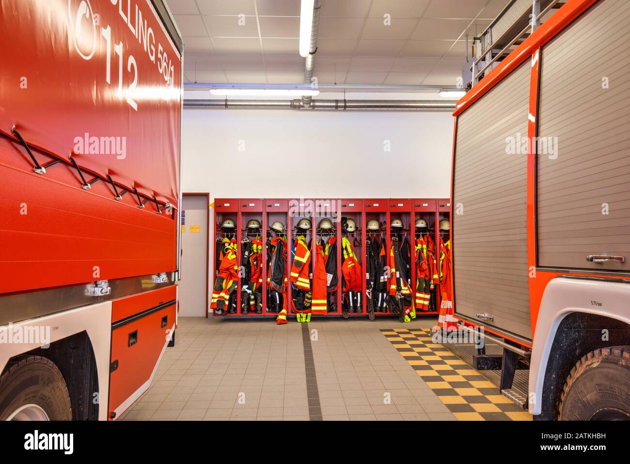 firefighting cabinets, voluntary fire brigade in germany Stock Photo ...