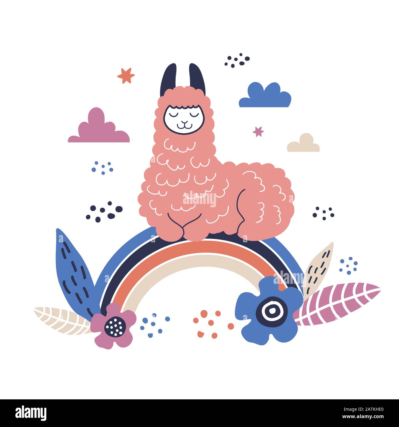 Rainbow background vector cute Stock Vector Images - Alamy