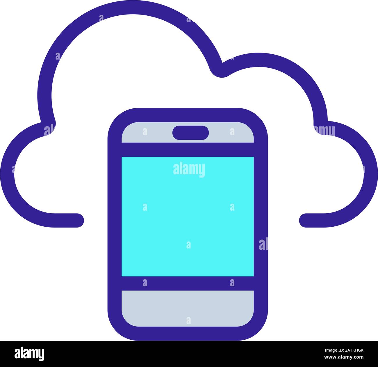 cloud storage icon vector. Isolated contour symbol illustration Stock ...