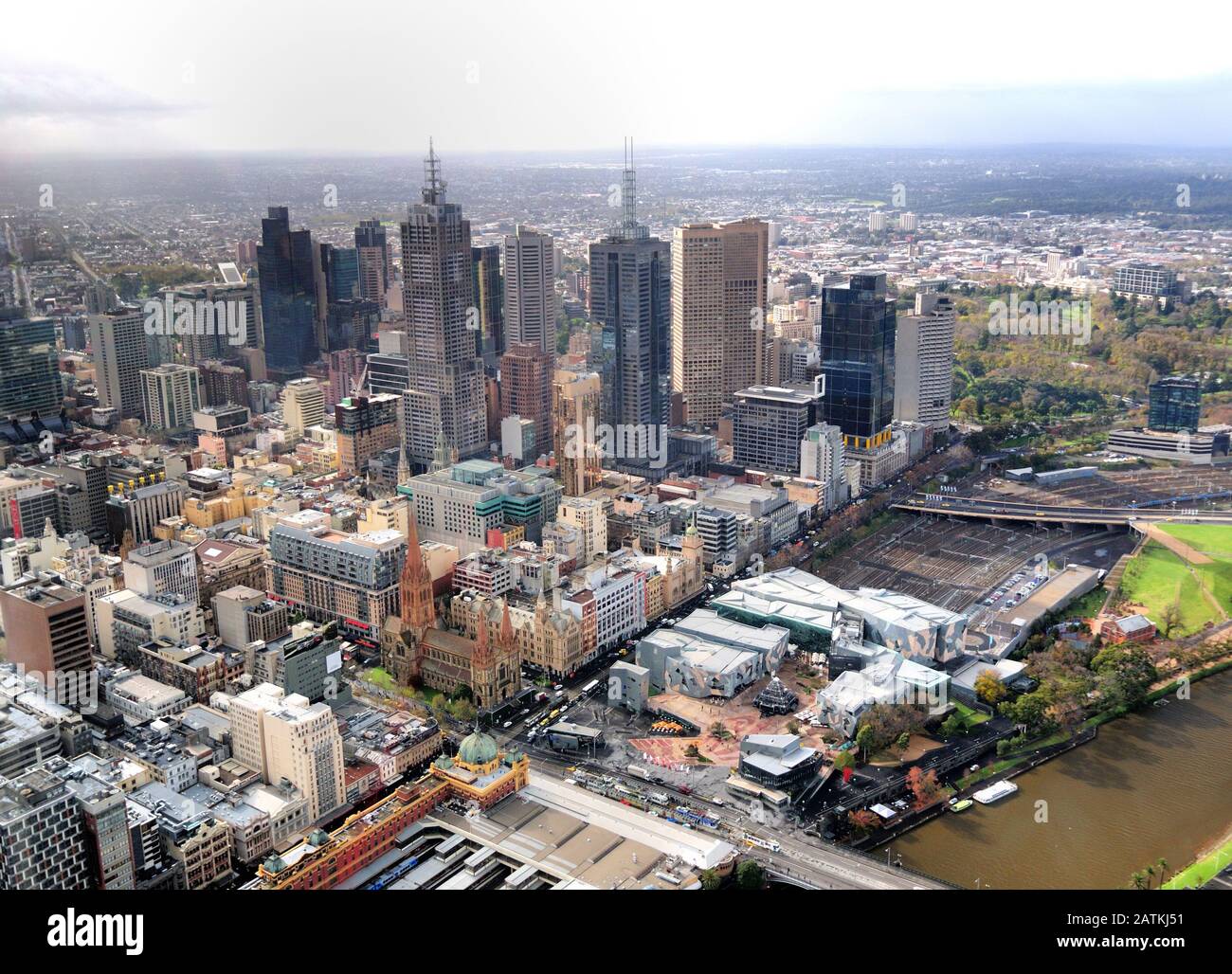 Birds eye view melbourne city hi-res stock photography and images - Alamy