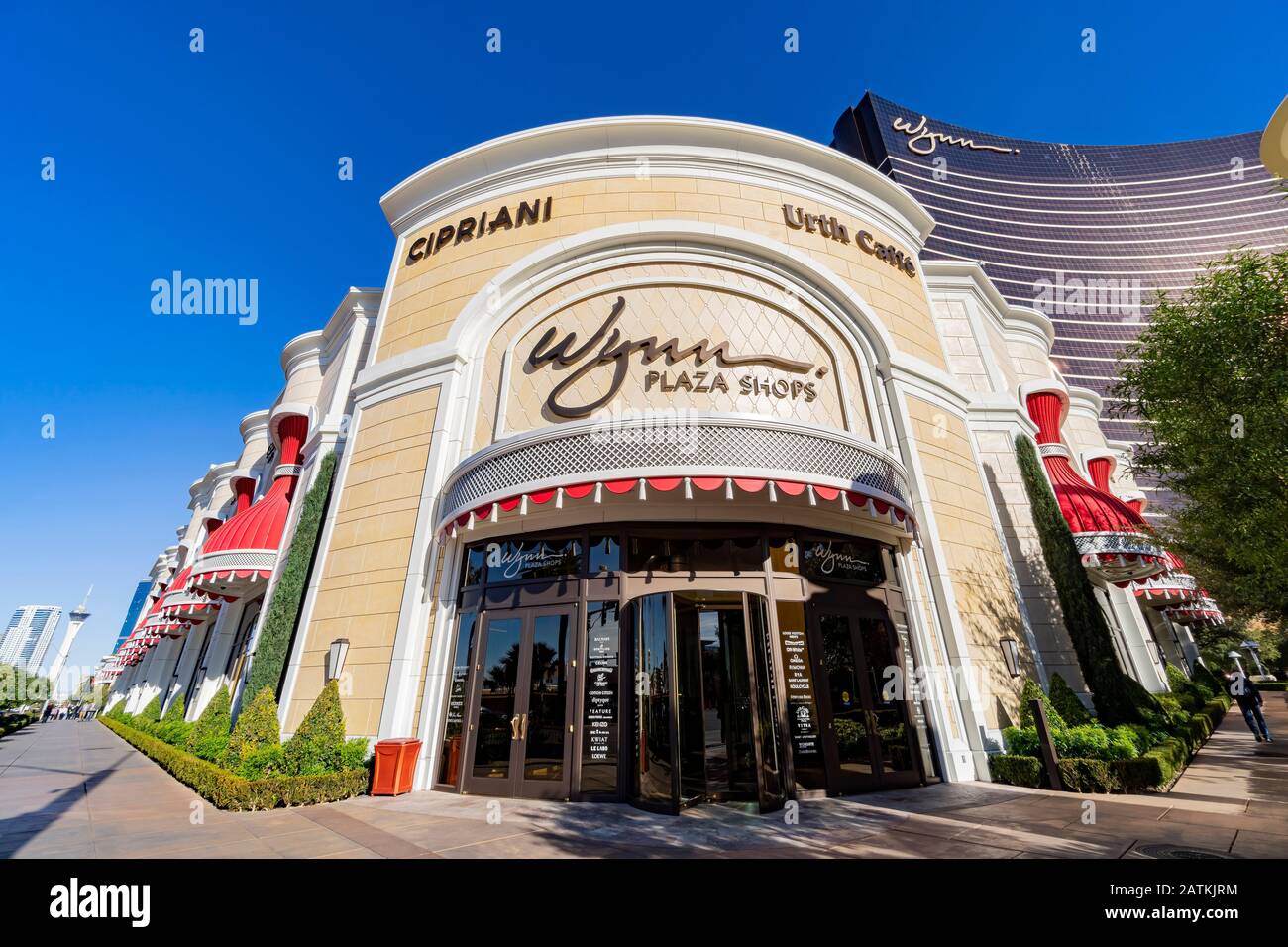 Las Vegas, Jan 10: Exterior view of the Wynn Plaza Shops on JAN 10, 2020 at Las Vegas, Nevada ...