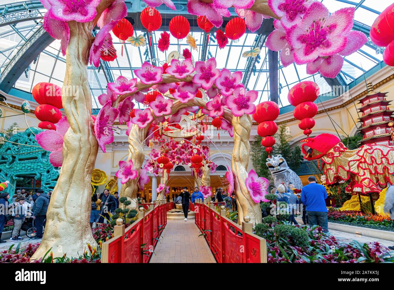 Las Vegas, Jan 11: Interior view of the Bellagio Conservatory ...