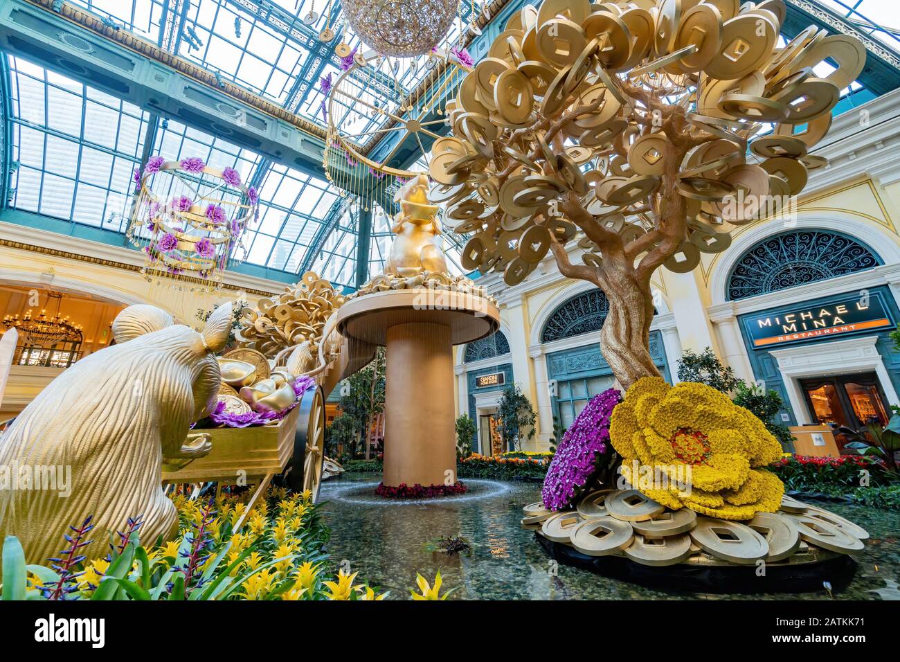 Las Vegas, Jan 11: Interior view of the Bellagio Conservatory ...
