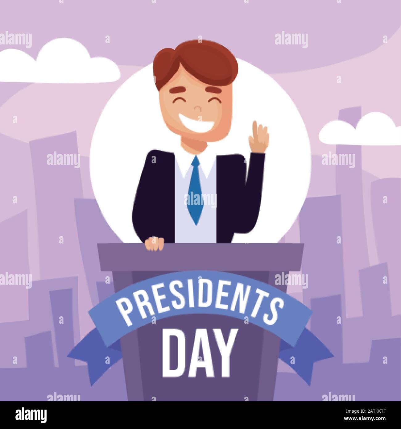 Man cartoon on podium design, Usa happy presidents day elections united ...
