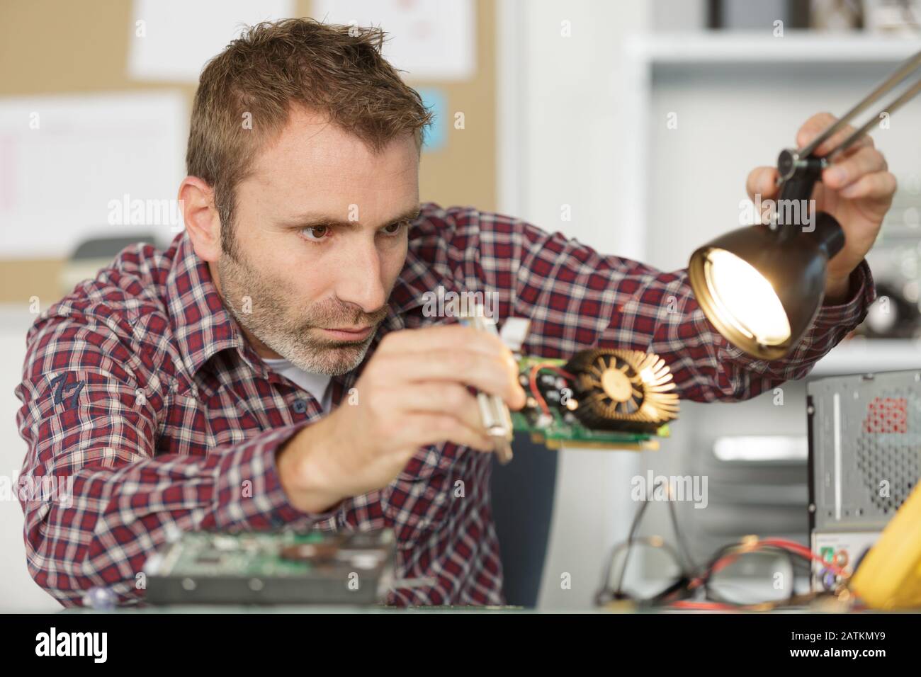 center of cpu macro photography of cpu unit Stock Photo - Alamy