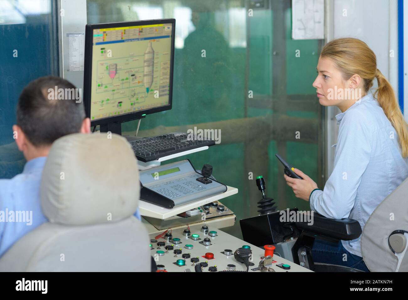 female and male engineers at work Stock Photo - Alamy