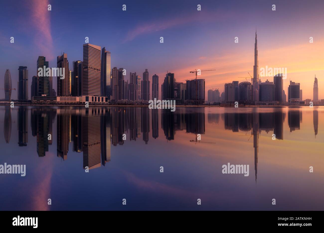 Cityscape of Dubai and panoramic view of Business bay, UAE Stock Photo ...