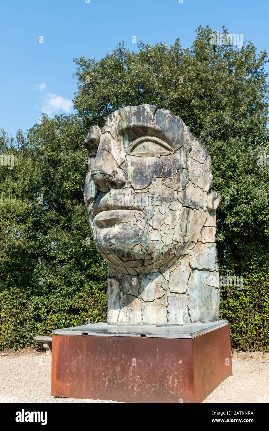 FLORENCE, ITALY - 26, MARCH, 2016: Vertical picture of human face ...