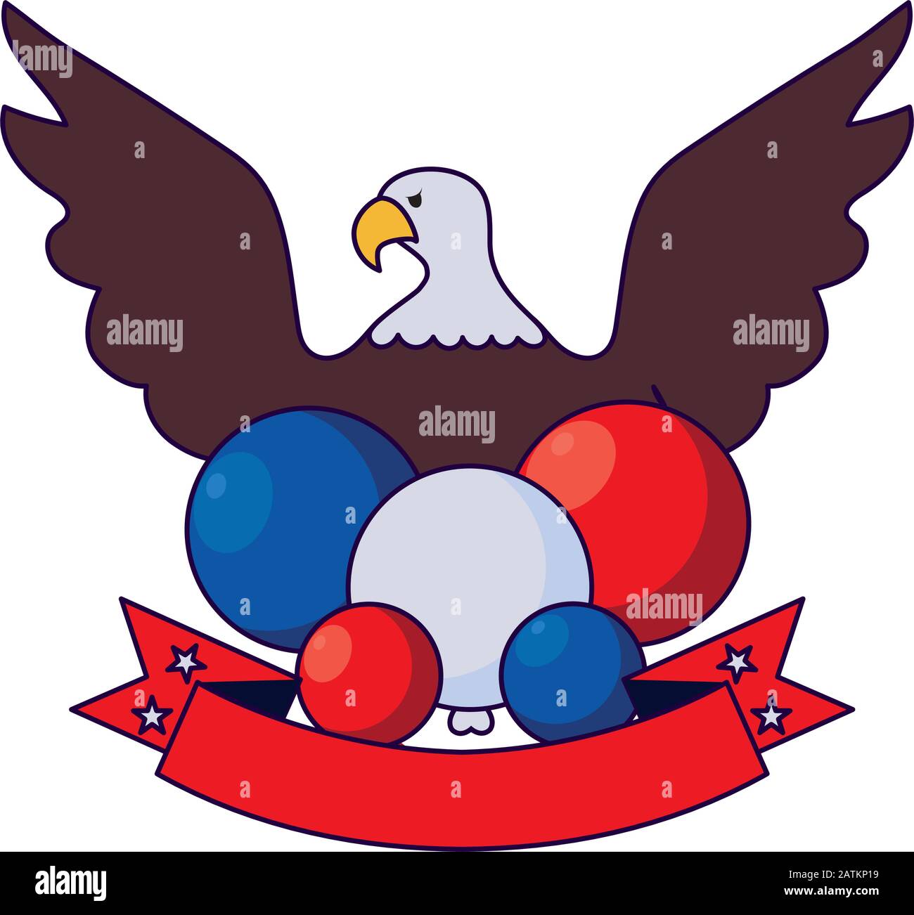 Eagle and balloons design, Usa happy presidents day elections united ...