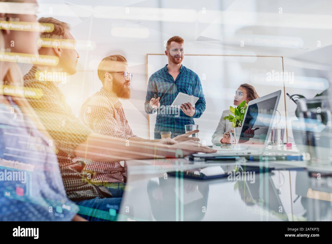 Business people that work together in office. Concept of teamwork and ...