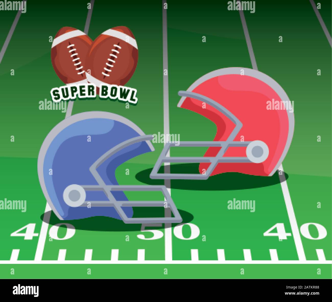 Helmets over field design, Super bowl american football sport hobby ...