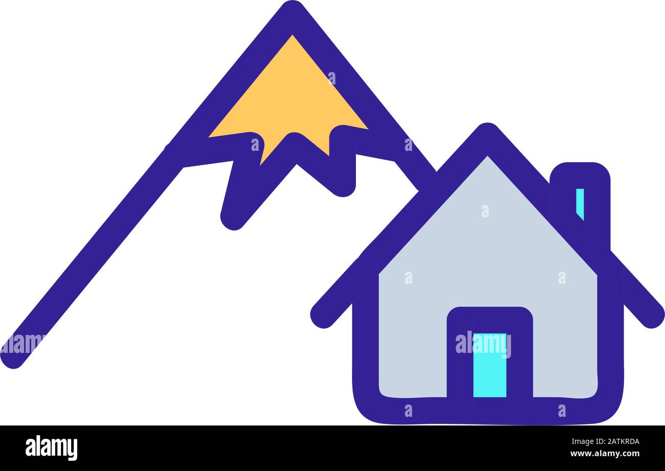 a house in the Alps icon vector. Isolated contour symbol illustration ...