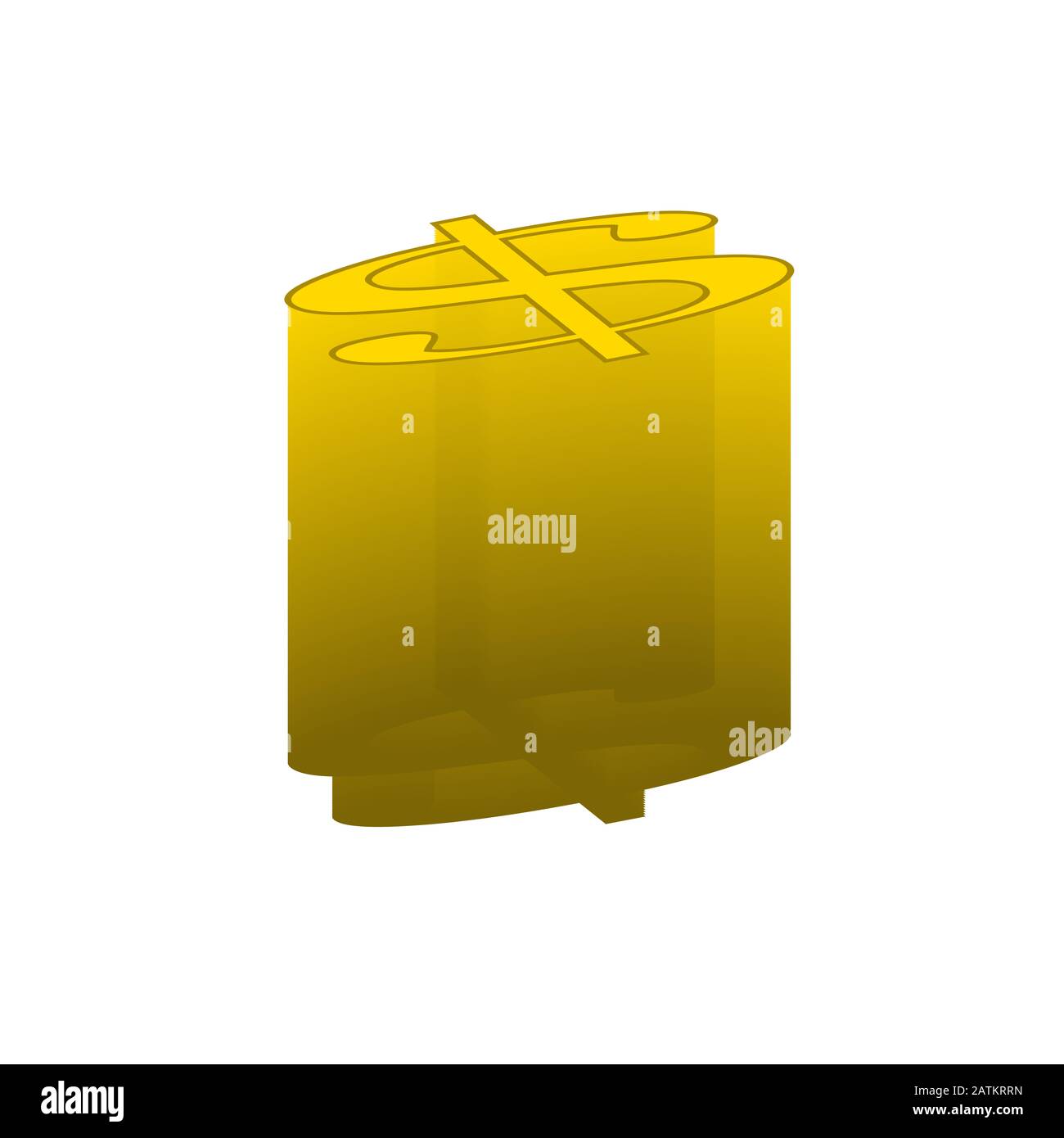 An abstract 3d isometric golden dollar sign Stock Photo - Alamy