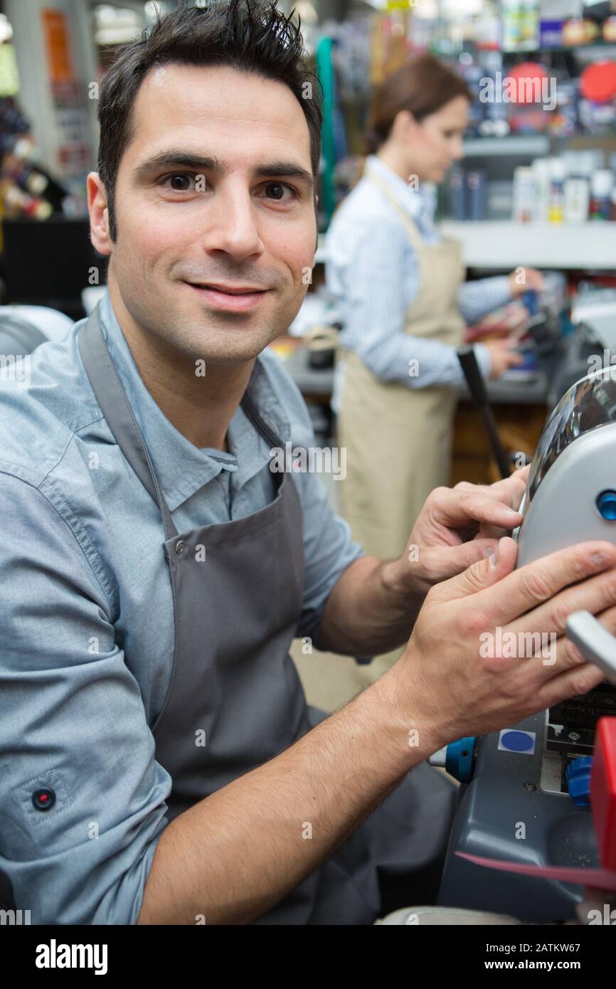 Man and cobbler hi-res stock photography and images - Alamy