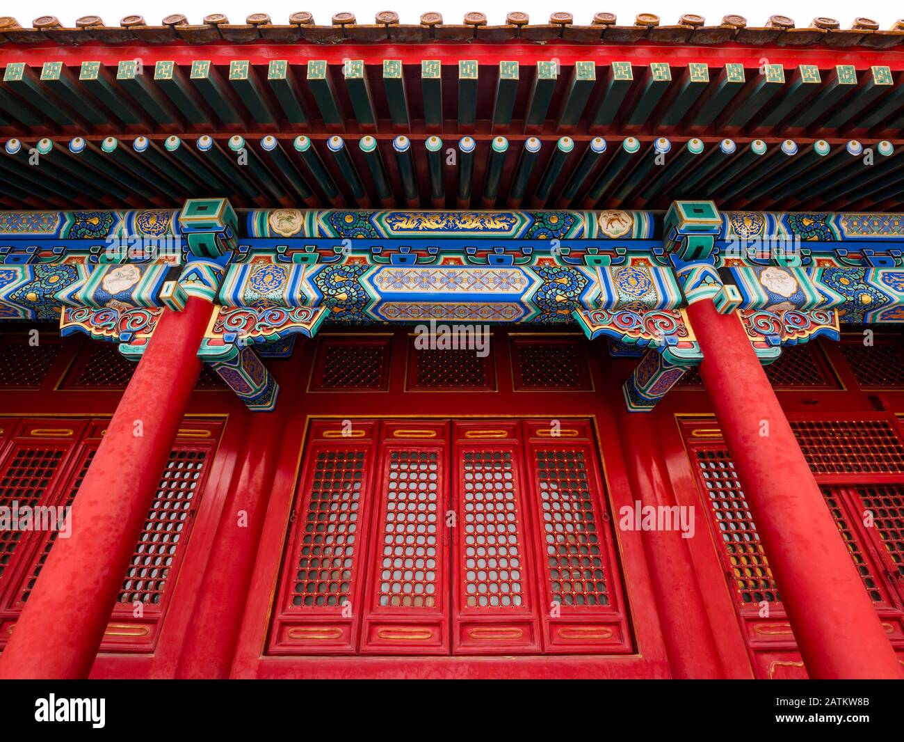 Richly decorated building in Hall of Supreme Harmony courtyard, Outer ...